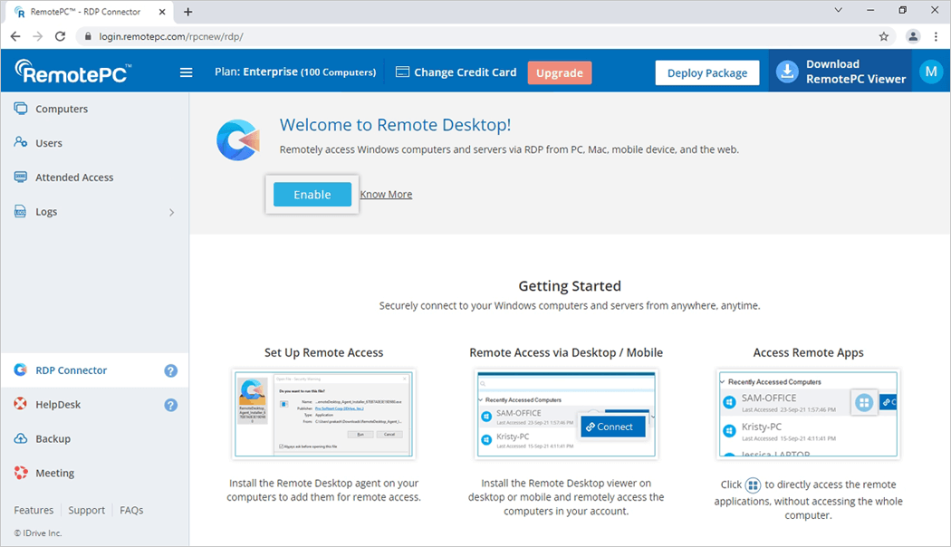 RDP Connector for Remote Desktop Connections